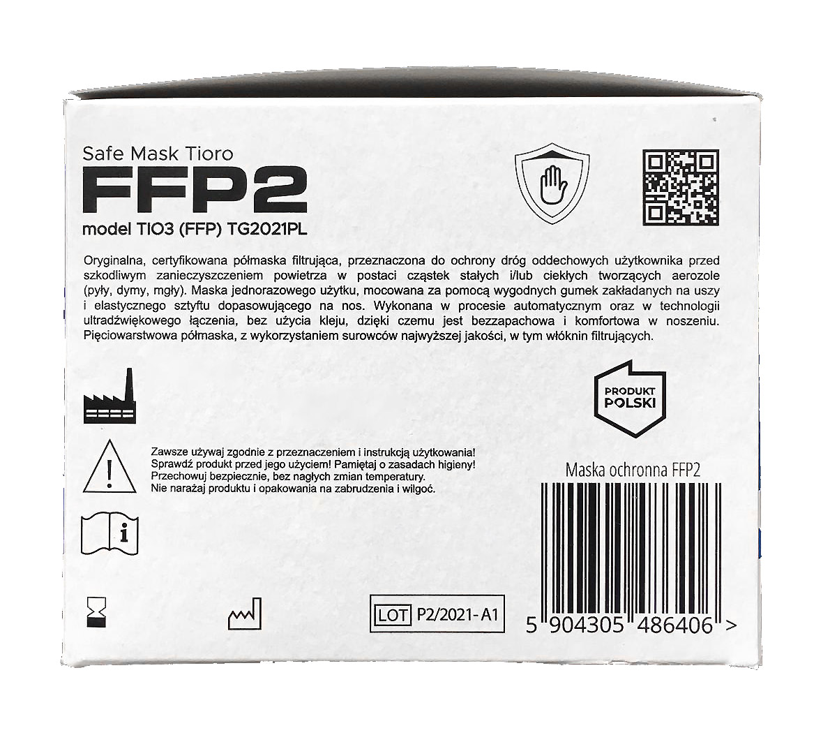 Maski FFP2 5-Warstwowe, BFE >95%, 2 Filtry, PL, Certyfikat CE - Maskimed