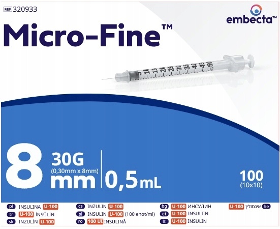 Strzykawki insulinowe Embecta Micro-Fine Plus U-100 1 ml 29G | Maskimed.pl